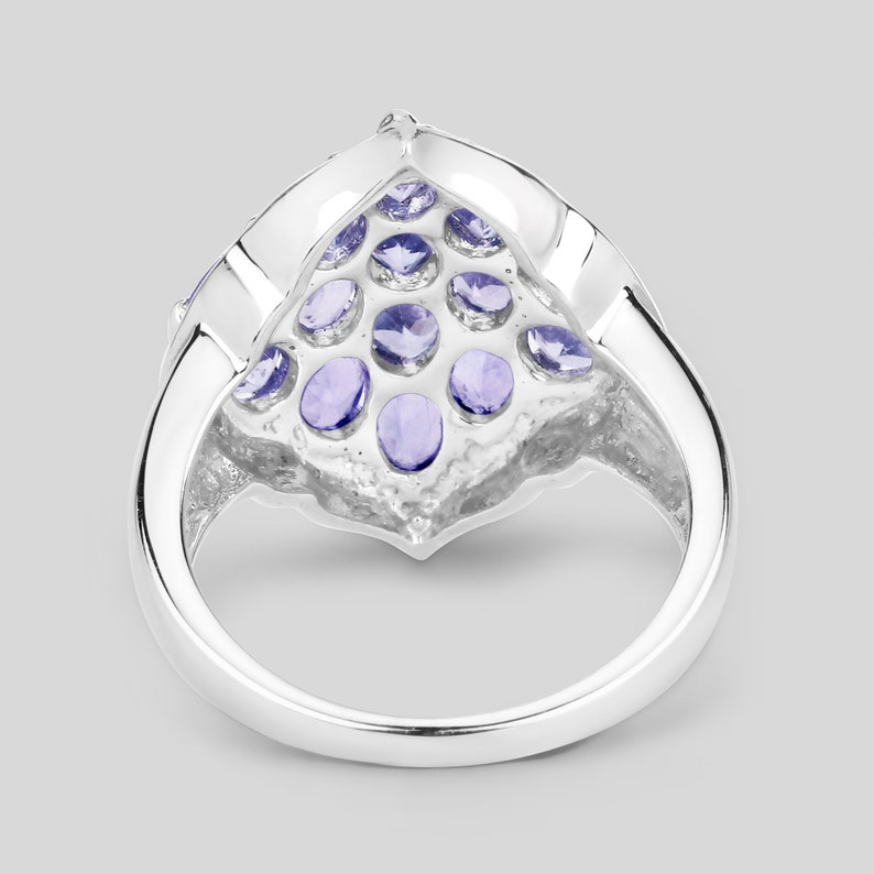 Tanzanite Ring Real Tanzanite Cluster Ring in .925 Sterling - Etsy
