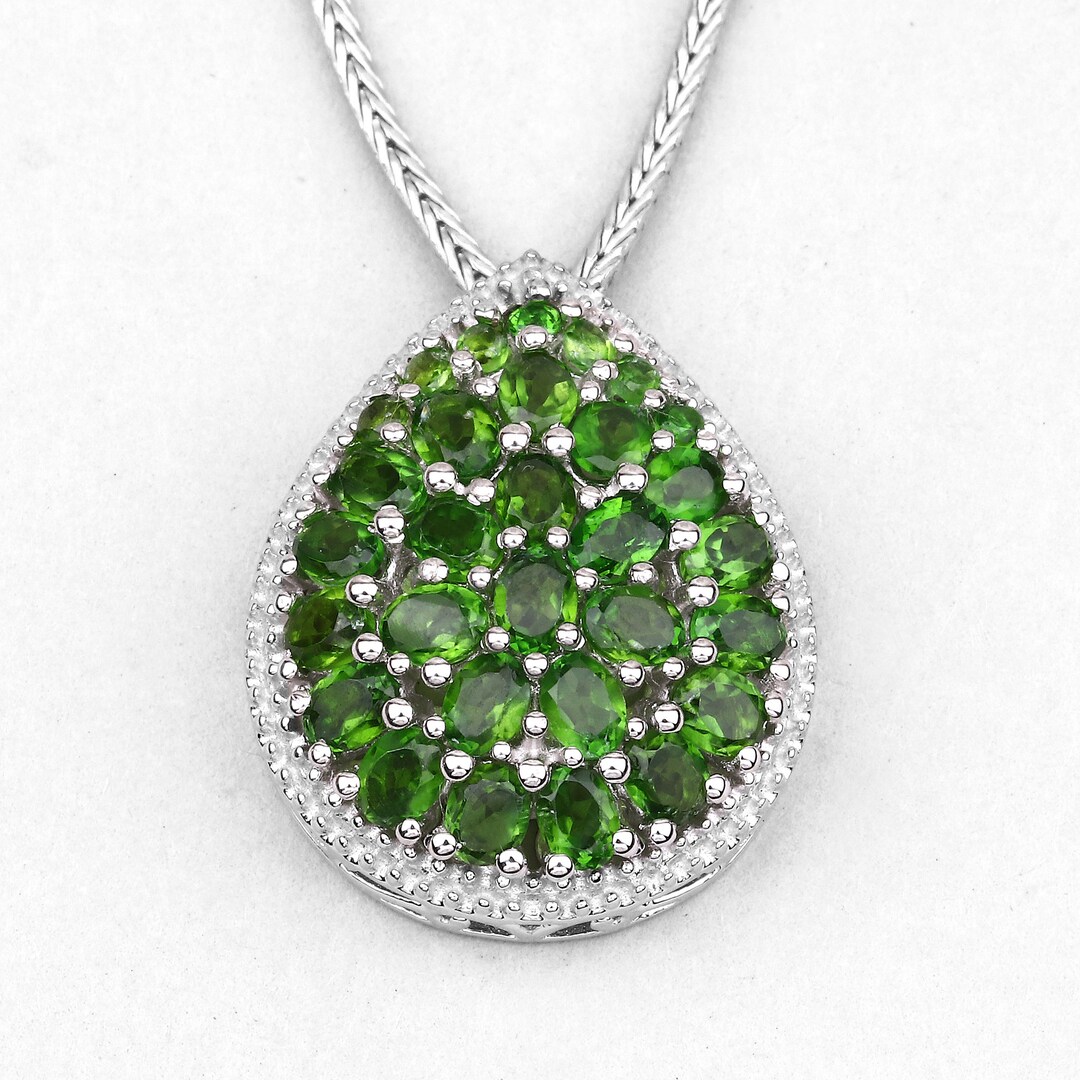 Chrome Diopside Pendant, Natural Chrome Diopside Sterling Silver ...