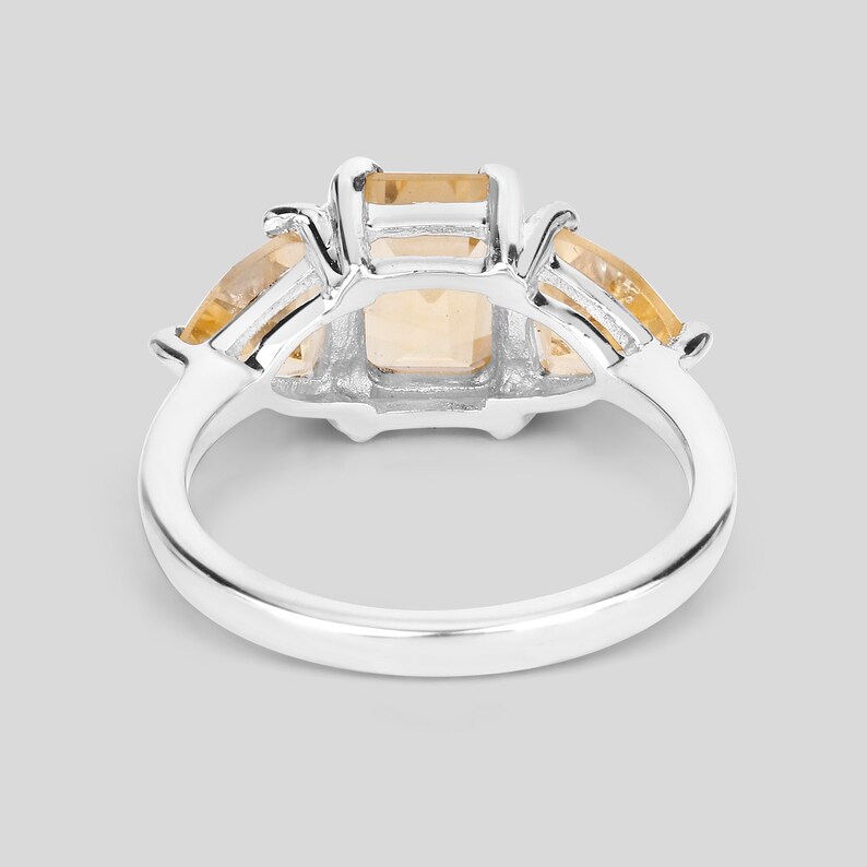 Citrine Ring, Natural 3 Stone Citrine Classic Ring, Bridesmaid Gift ...