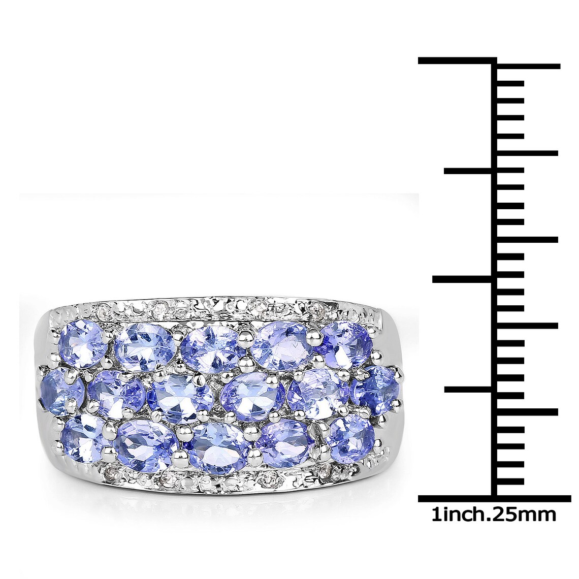 Tanzanite Ring Real Tanzanite Cluster Ring in .925 Sterling - Etsy