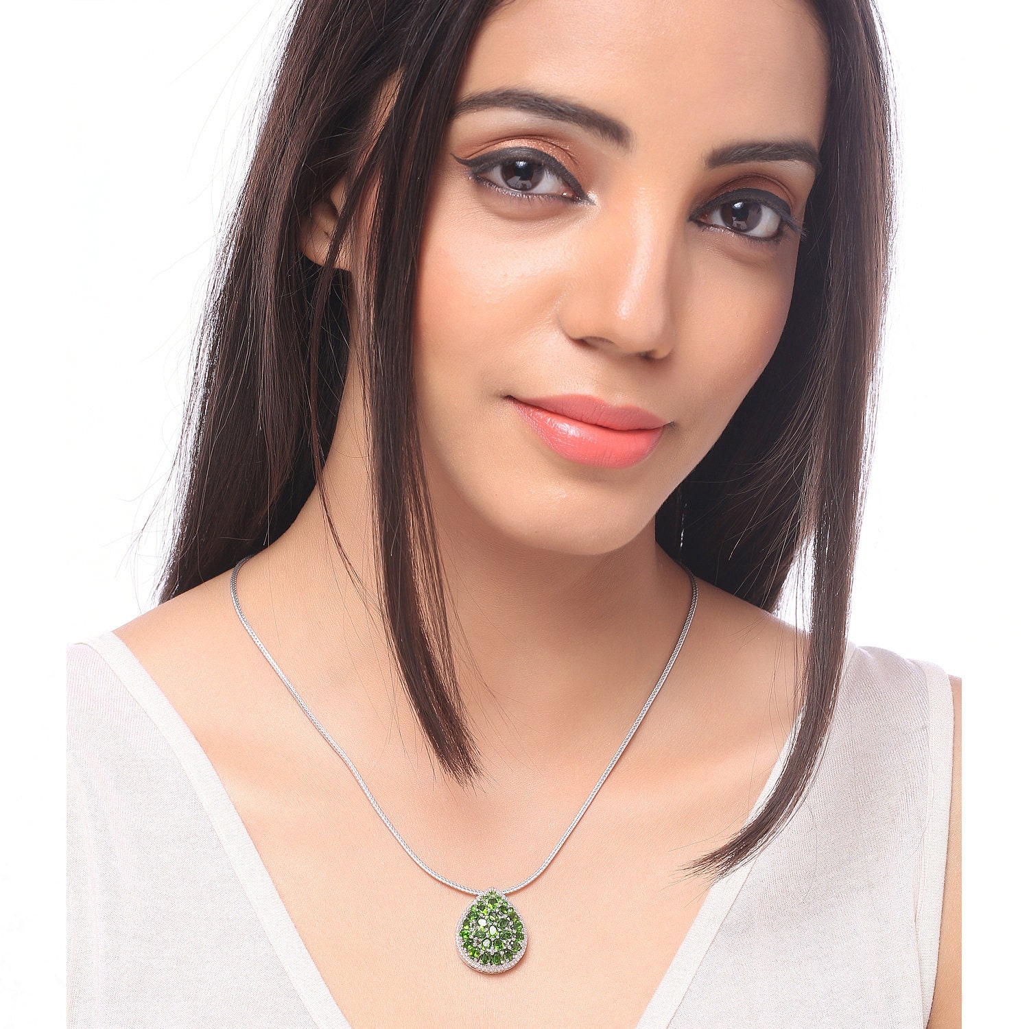 Chrome Diopside Pendant, Natural Chrome Diopside Sterling Silver ...
