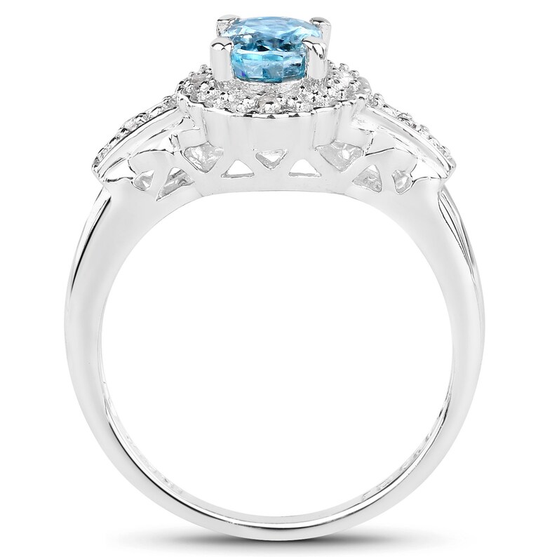 Blue Zircon Ring Blue Zircon Silver Ring Natural Blue Zircon | Etsy