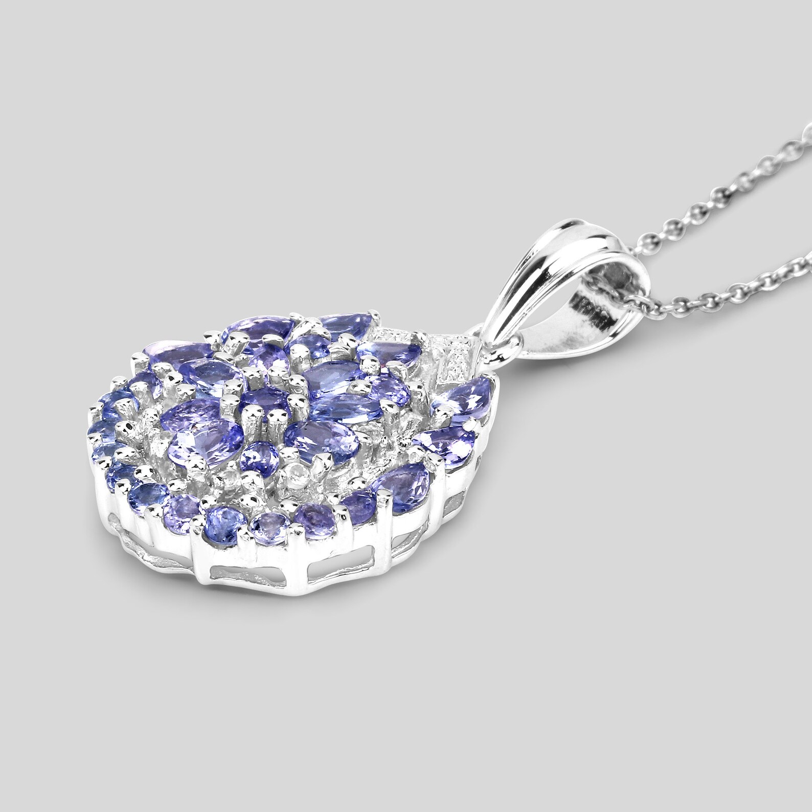 Tanzanite Pendant Natural Tanzanite Cluster Pendant in .925 | Etsy