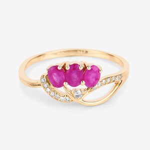 Ruby Ring, 14kt Ruby Gold Ring, Ruby Knot Ring, Yellow Gold Ruby Ring ...