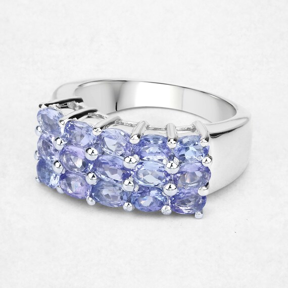 Tanzanite Ring Real Tanzanite Cluster Ring in .925 Sterling - Etsy