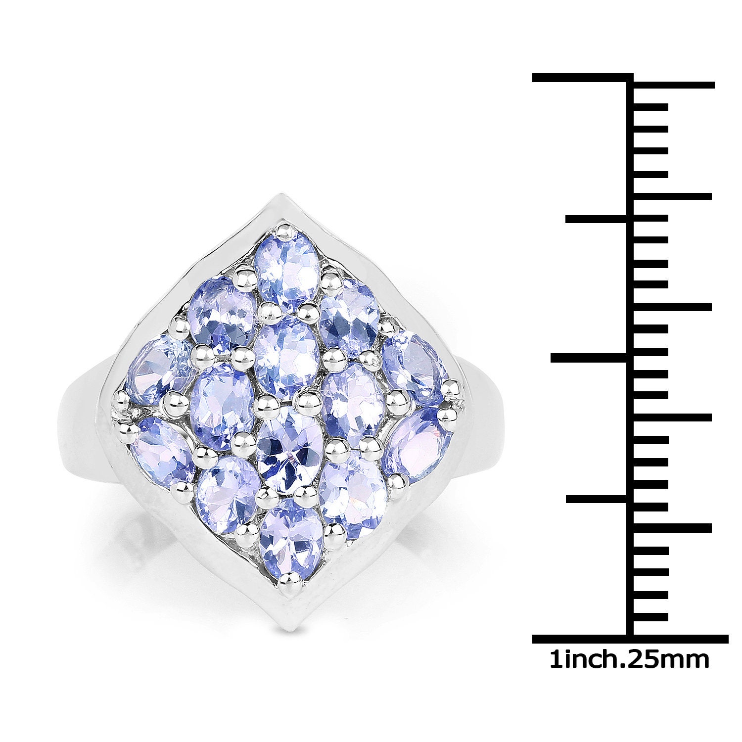 Tanzanite Ring Real Tanzanite Cluster Ring in .925 Sterling | Etsy