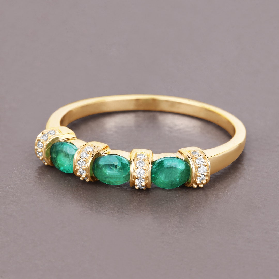 Emerald, Emerald Ring, Emerald Yellow Gold Ring, 14K Yellow Gold Ring ...