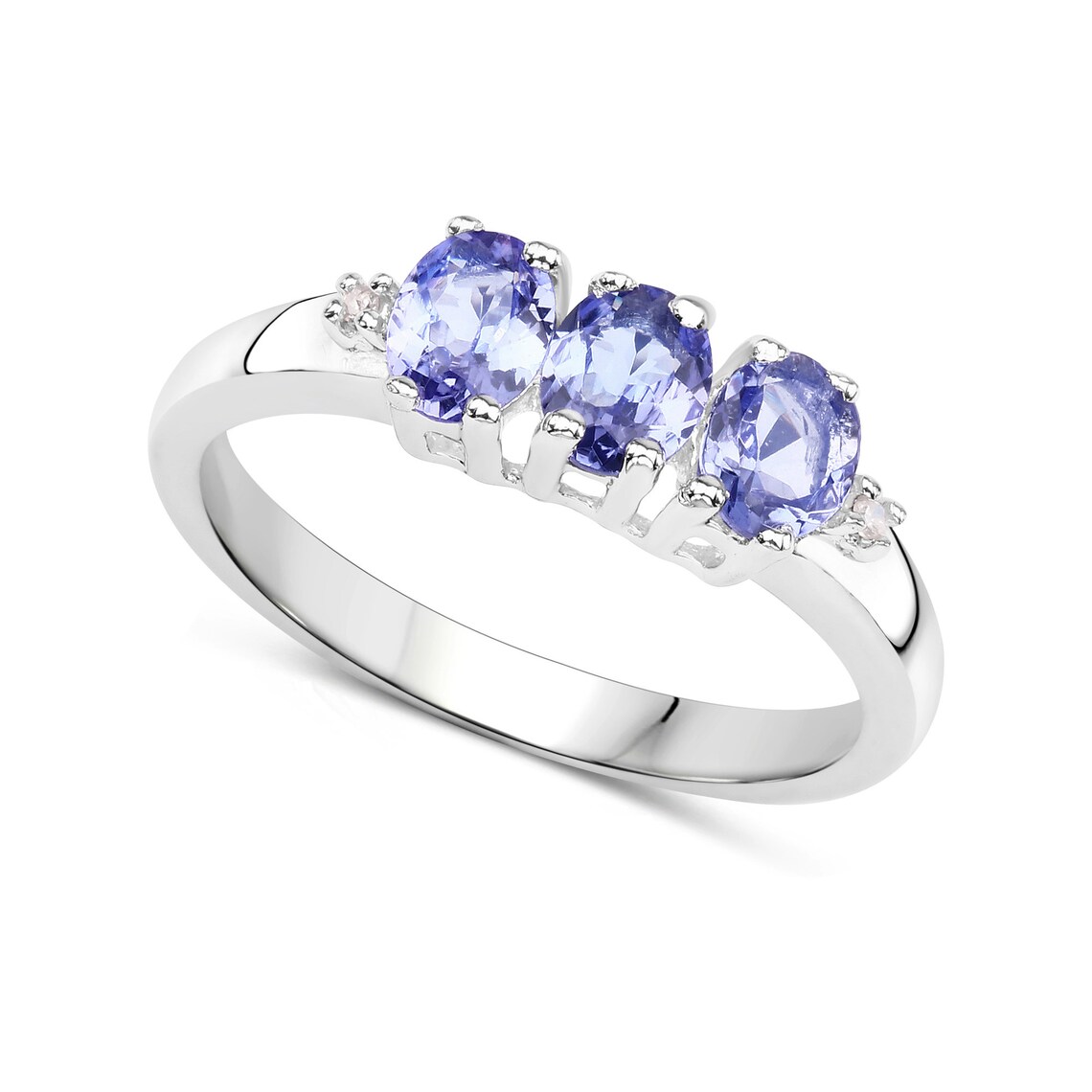 Tanzanite Ring Real 3-Stone Tanzanite Sterling Silver Ring | Etsy