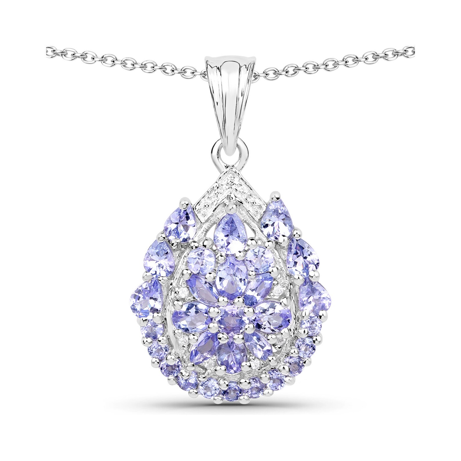 Tanzanite Pendant Natural Tanzanite Cluster Pendant in .925 | Etsy