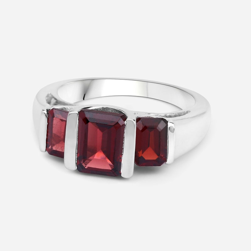 Garnet Silver Ring - Etsy