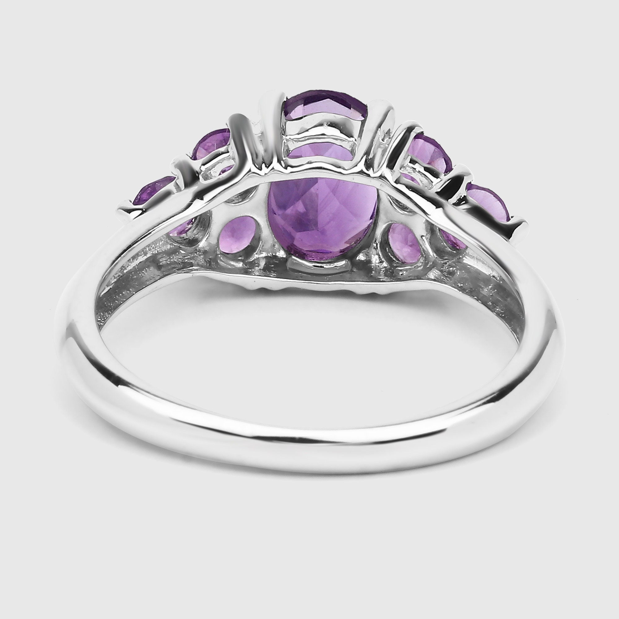 Class Amethyst Silver Ring / Amethyst Oval Silver Ring for | Etsy