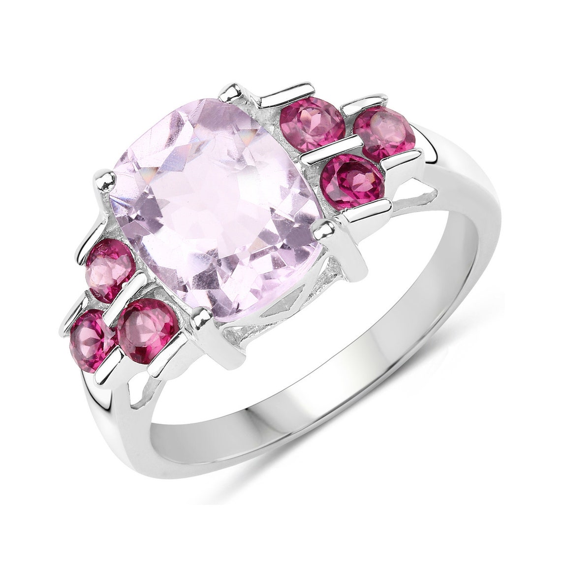 Pink Amethyst Ring / Pink Amethyst & Rhodolite Garnet Silver | Etsy