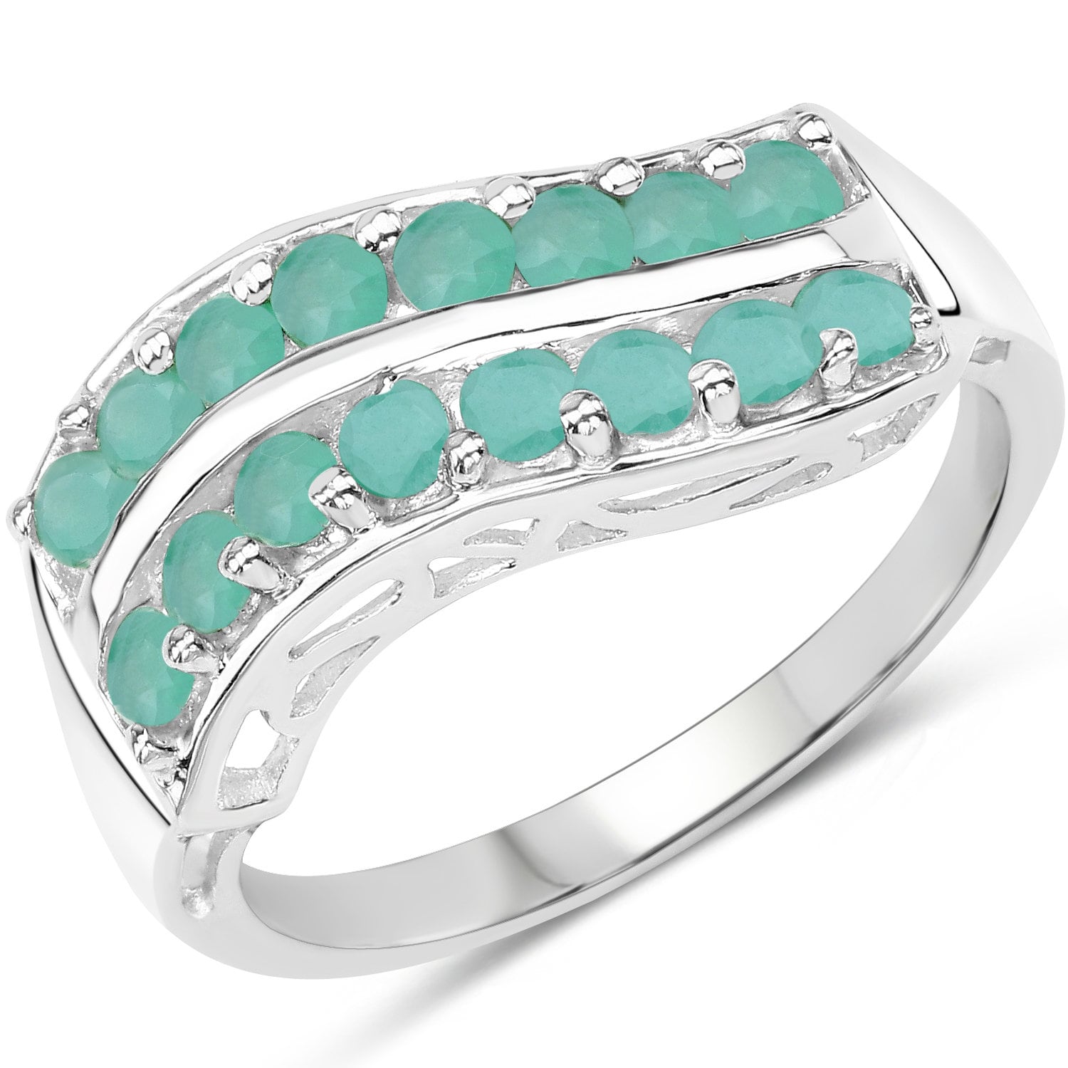 Emerald Silver Ring Natural Emerald Gemstone Ring Emerald | Etsy