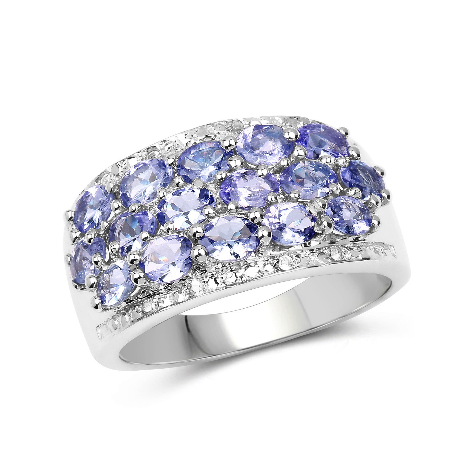 Tanzanite Ring Real Tanzanite Cluster Ring in .925 Sterling - Etsy