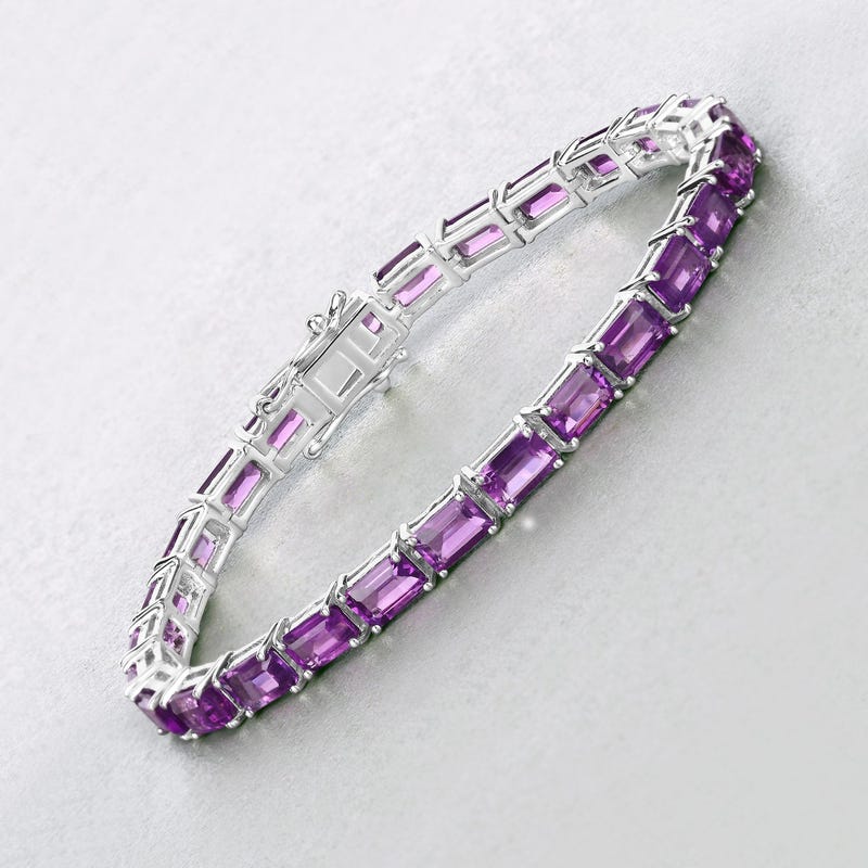 Octagon Amethyst Bracelet - Etsy