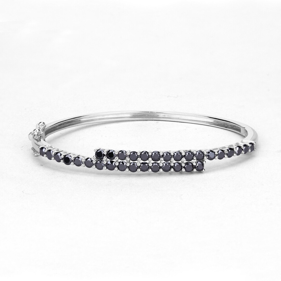 Black Diamond Bangle Bracelet Women's Black Diamond - Etsy