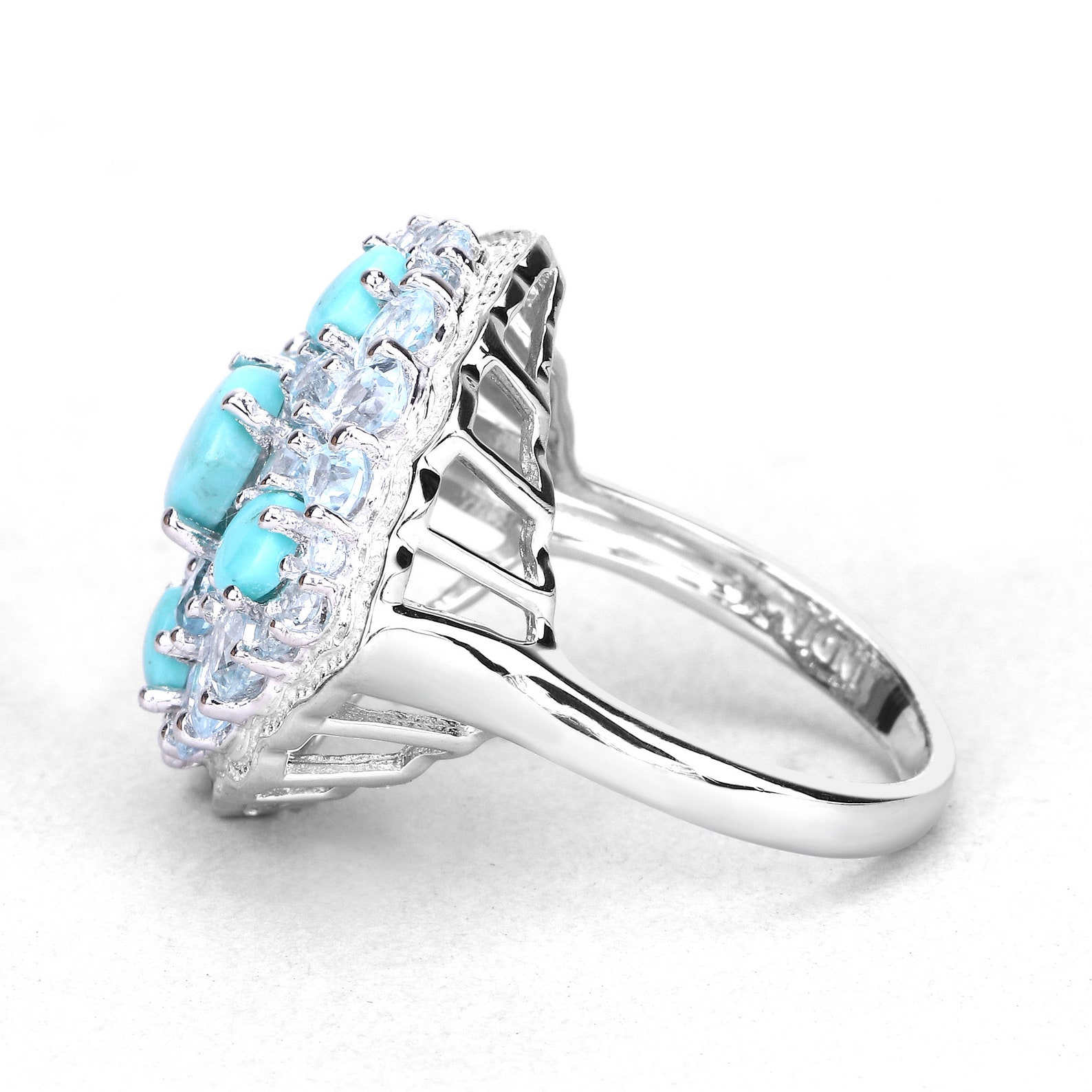 Turquoise Ring Turquoise Silver Ring Cushion Silver | Etsy