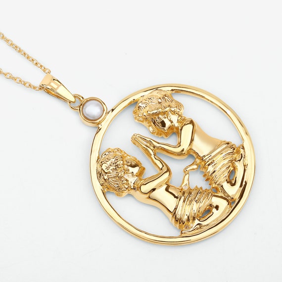 Gemini gold pendant necklace store