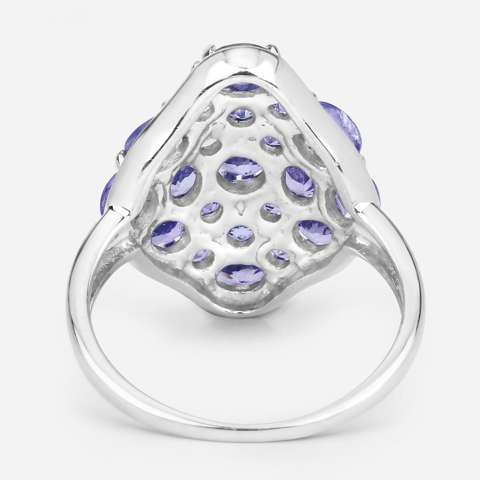 Tanzanite Ring Real Tanzanite Cluster Ring in .925 Sterling - Etsy