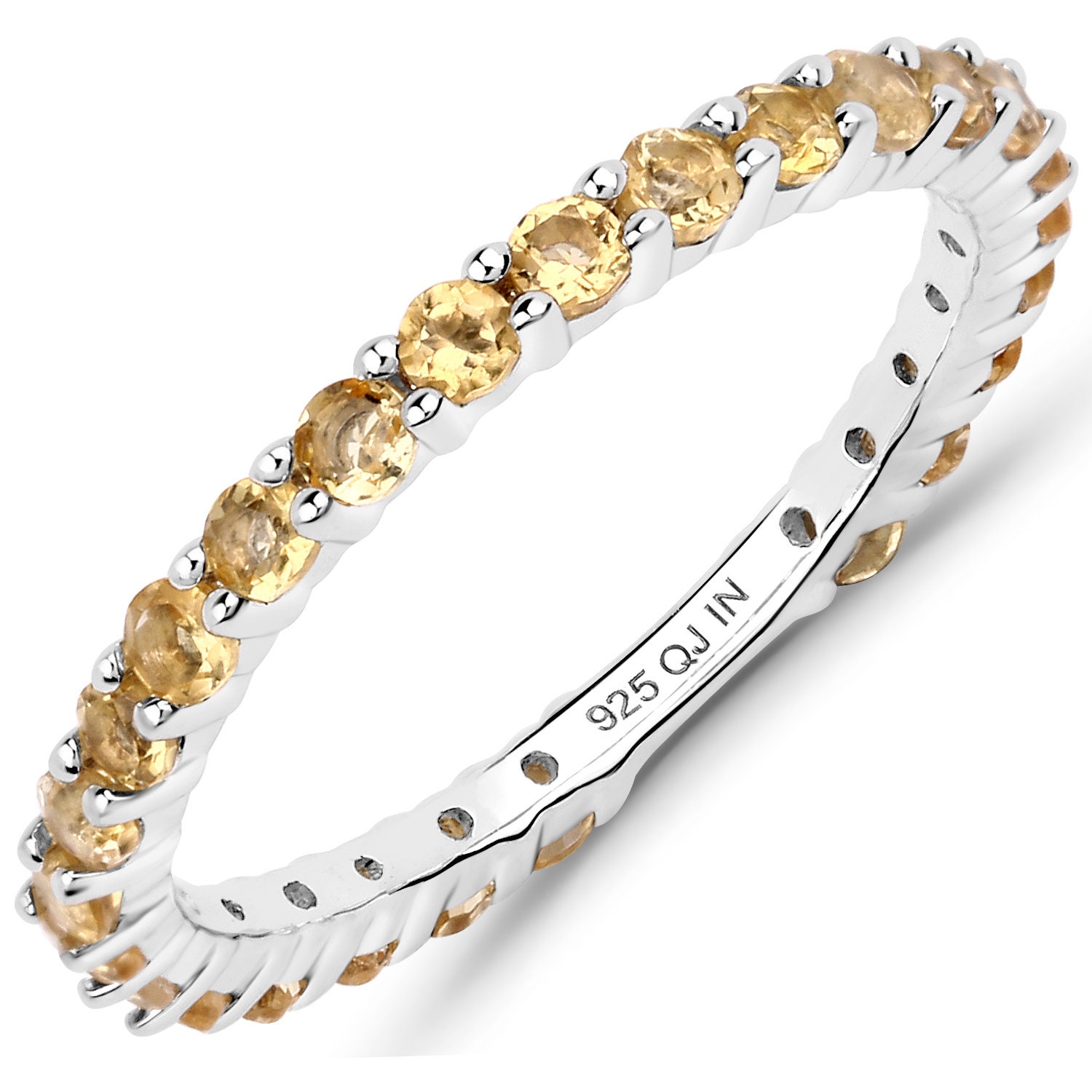 Citrine Ring Natural Citrine Rounds Full Eternity Band Ring - Etsy