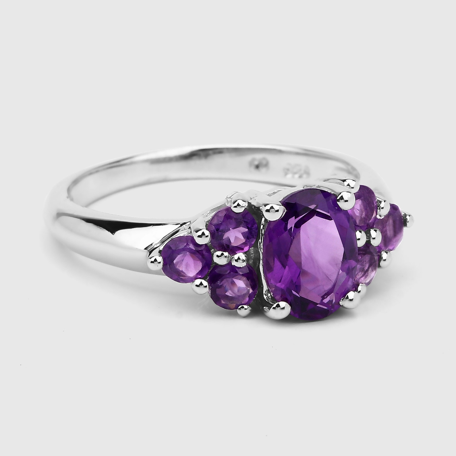 Class Amethyst Silver Ring / Amethyst Oval Silver Ring for - Etsy