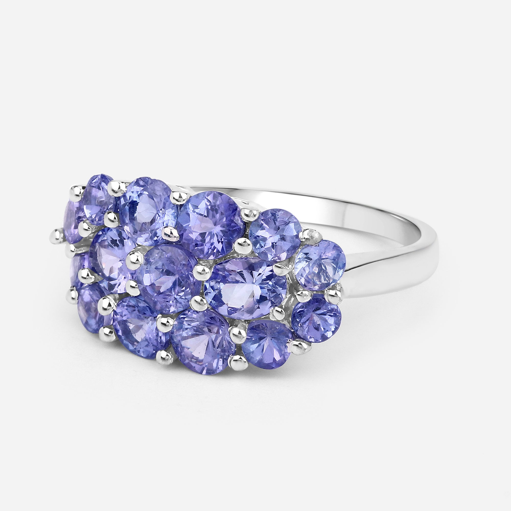 Tanzanite Ring Real Tanzanite Cluster Ring in .925 Sterling | Etsy