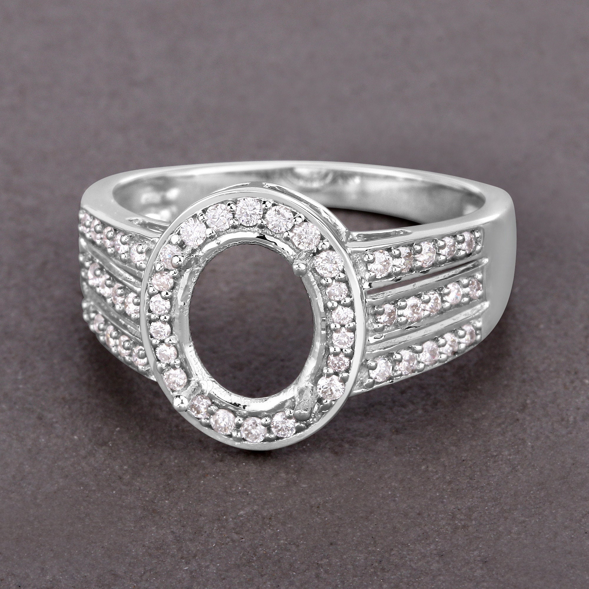 White gold semi mount store