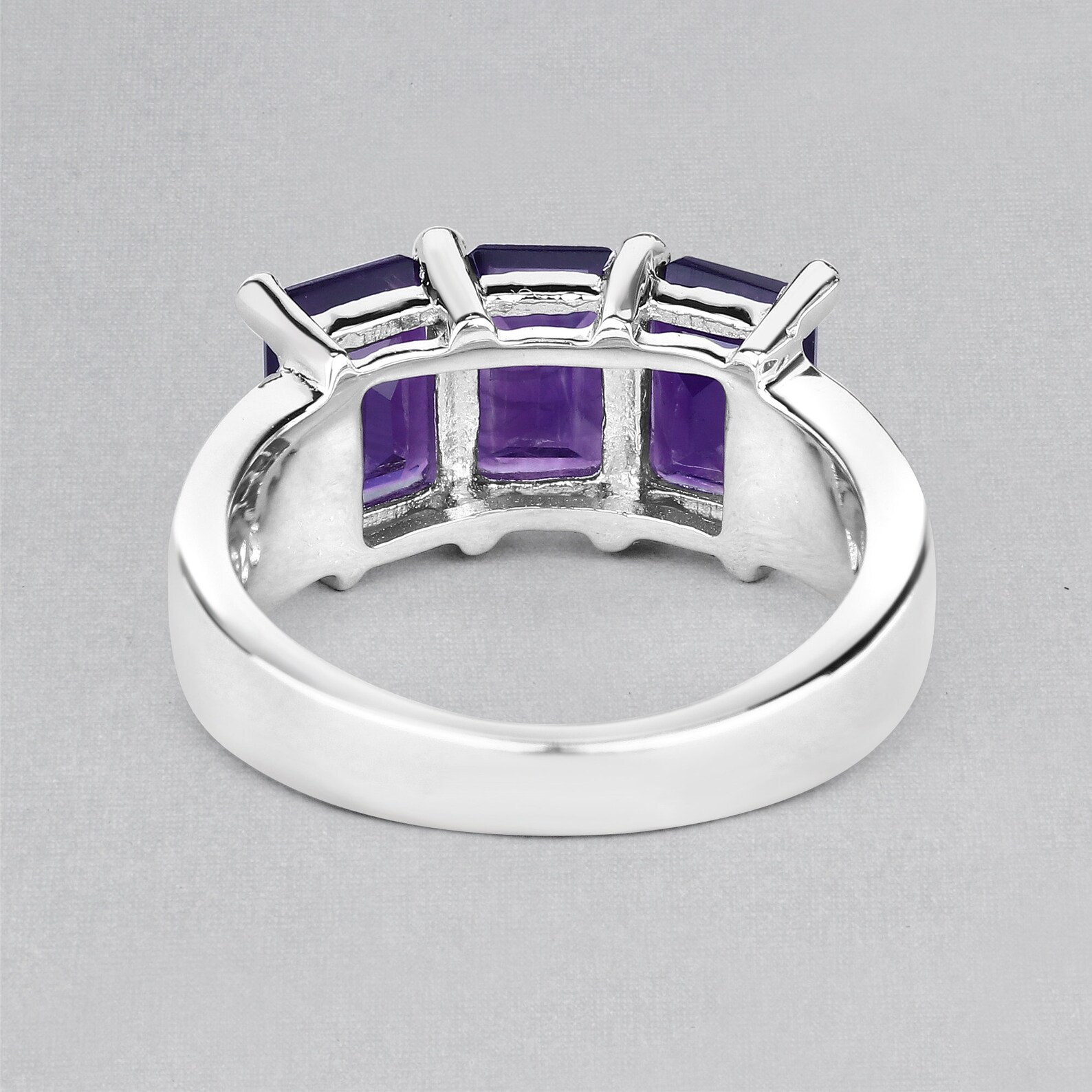 Amethyst Ring 3 Stone Amethyst Ring Natural Amethyst Ring | Etsy