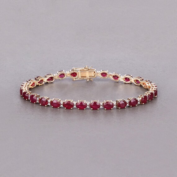 Ruby tennis bracelet yellow gold store