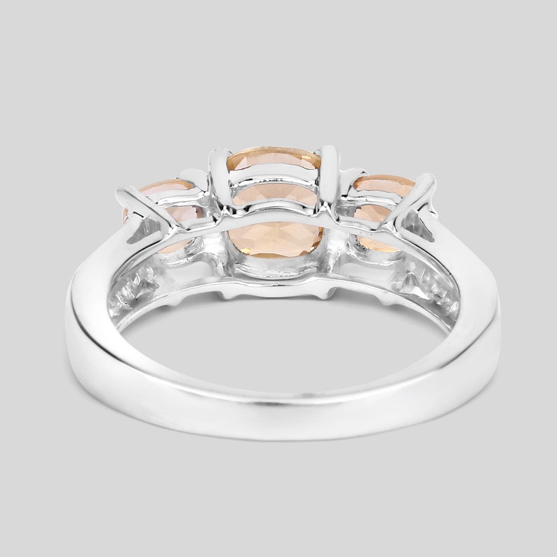 Citrine Ring, Natural 3 Stone Citrine Cushion Cut Ring, Engagement ...