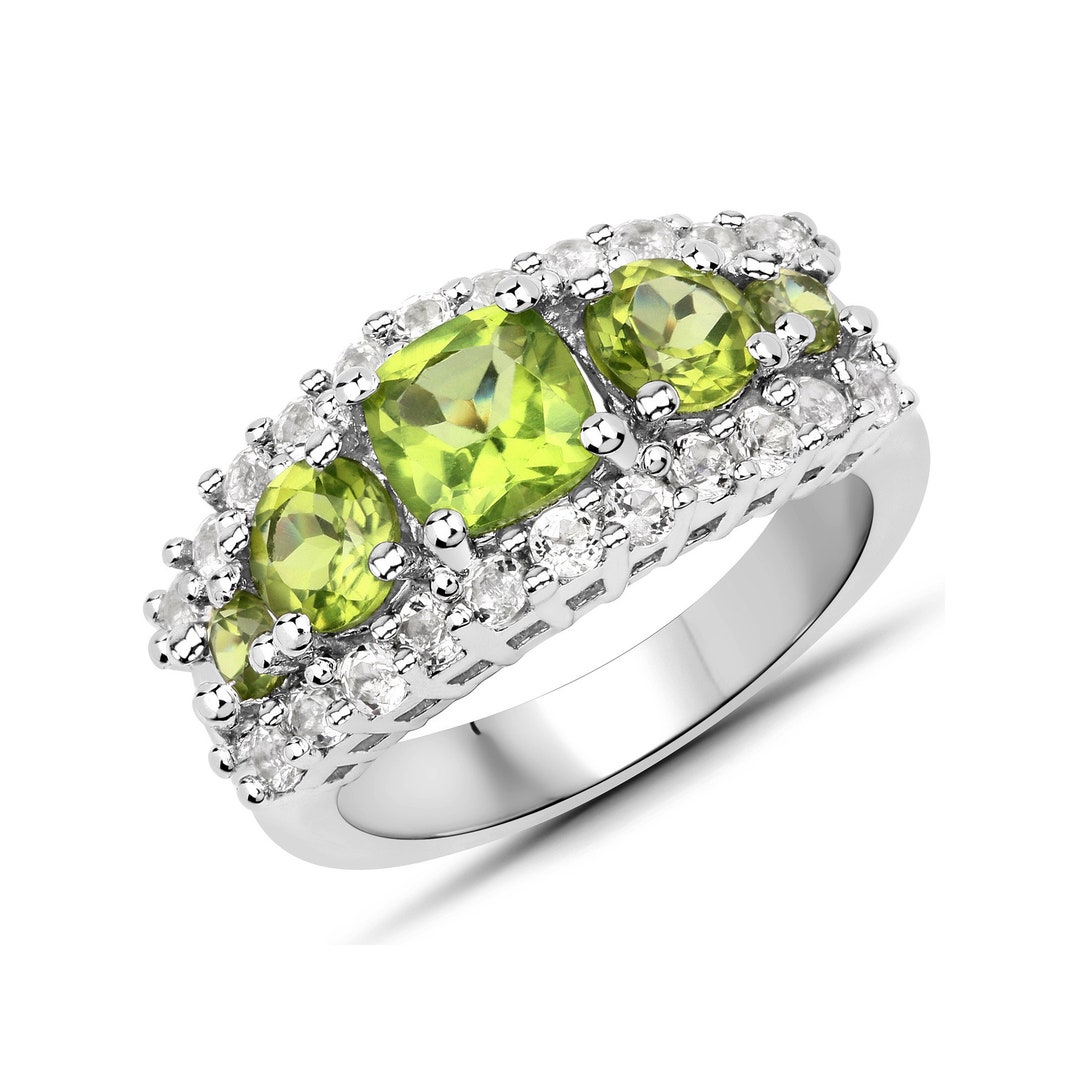 Peridot Ring, Genuine Peridot Ring Sterling Silver, Peridot Ring for ...