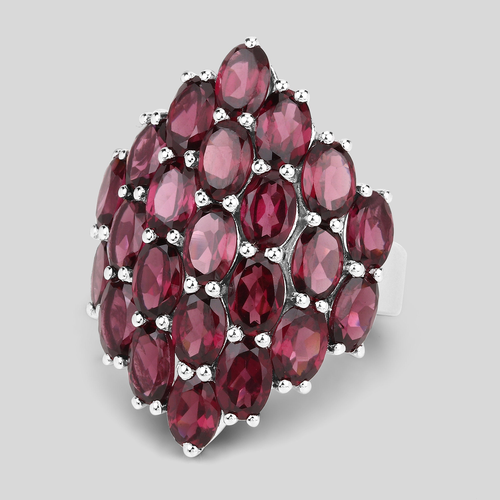 Rhodolite Garnet Ring Natural Rhodolite Garnet Cluster Ring | Etsy