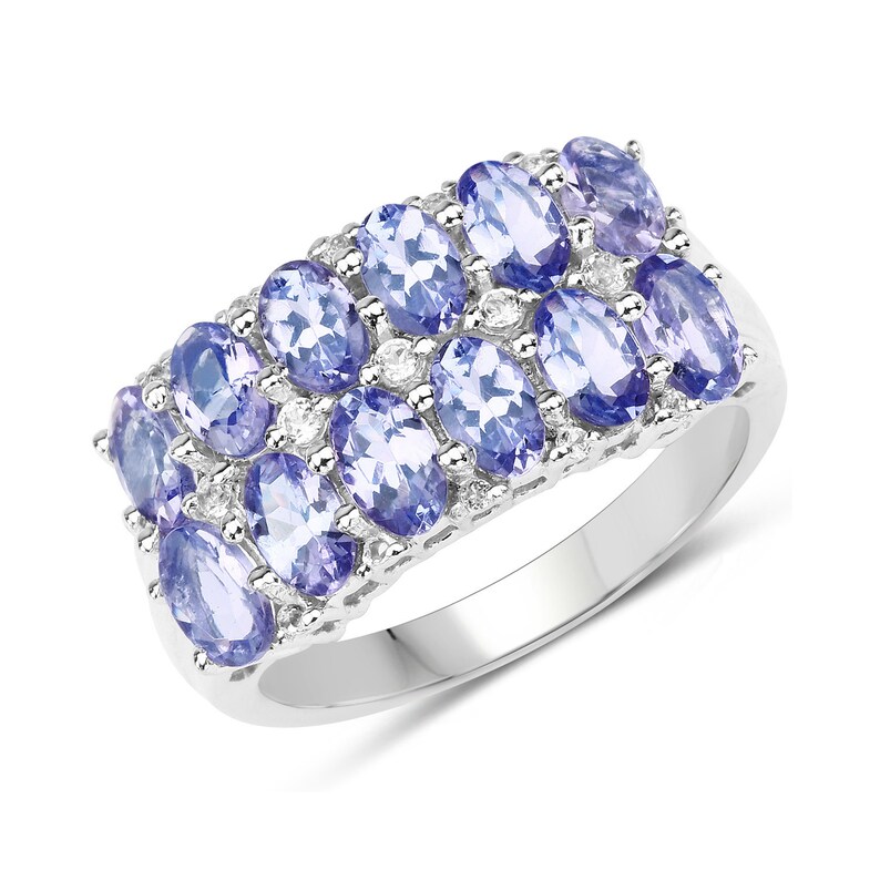 Tanzanite Ring Real Tanzanite Cluster Ring in .925 Sterling | Etsy