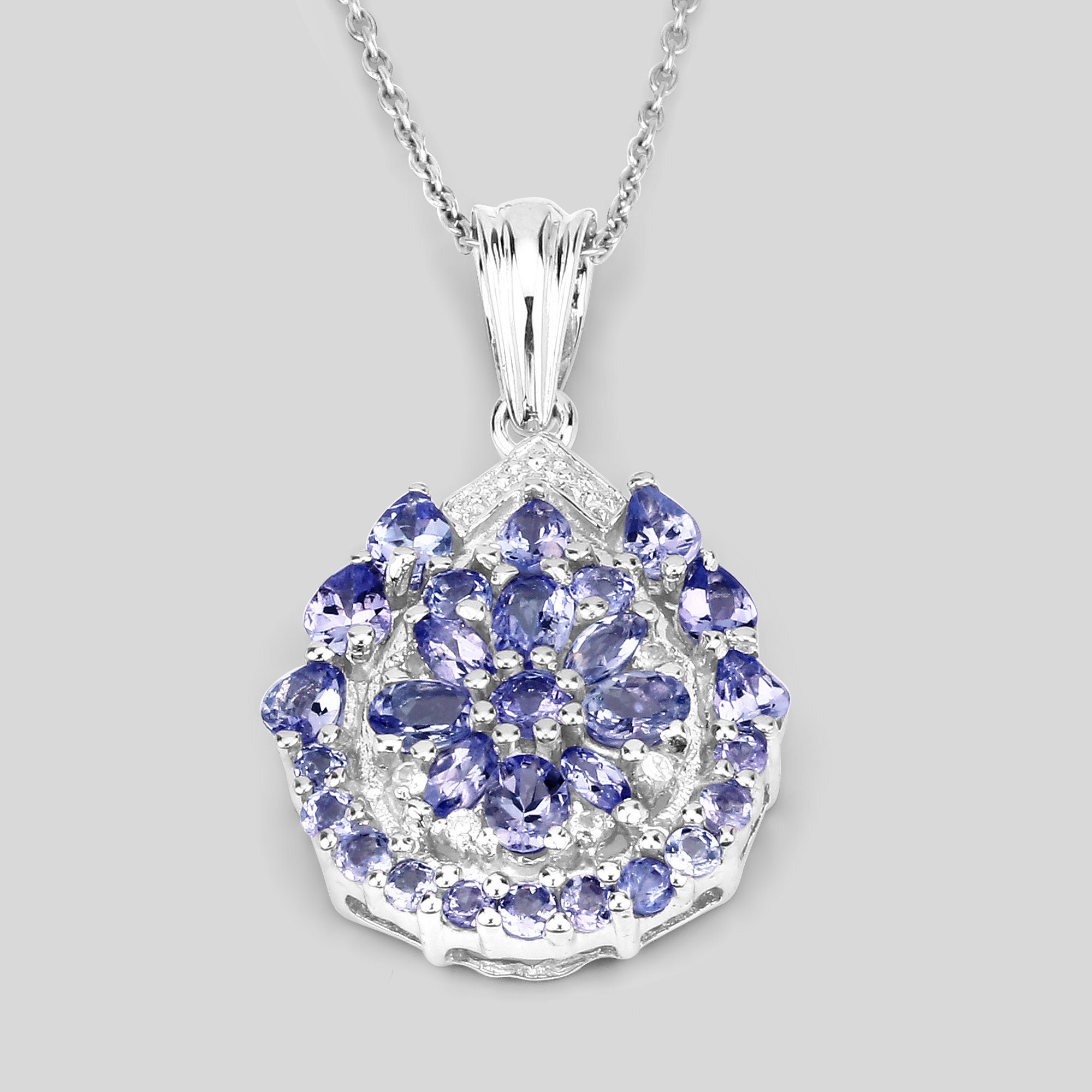 Tanzanite Pendant Natural Tanzanite Cluster Pendant in .925 | Etsy