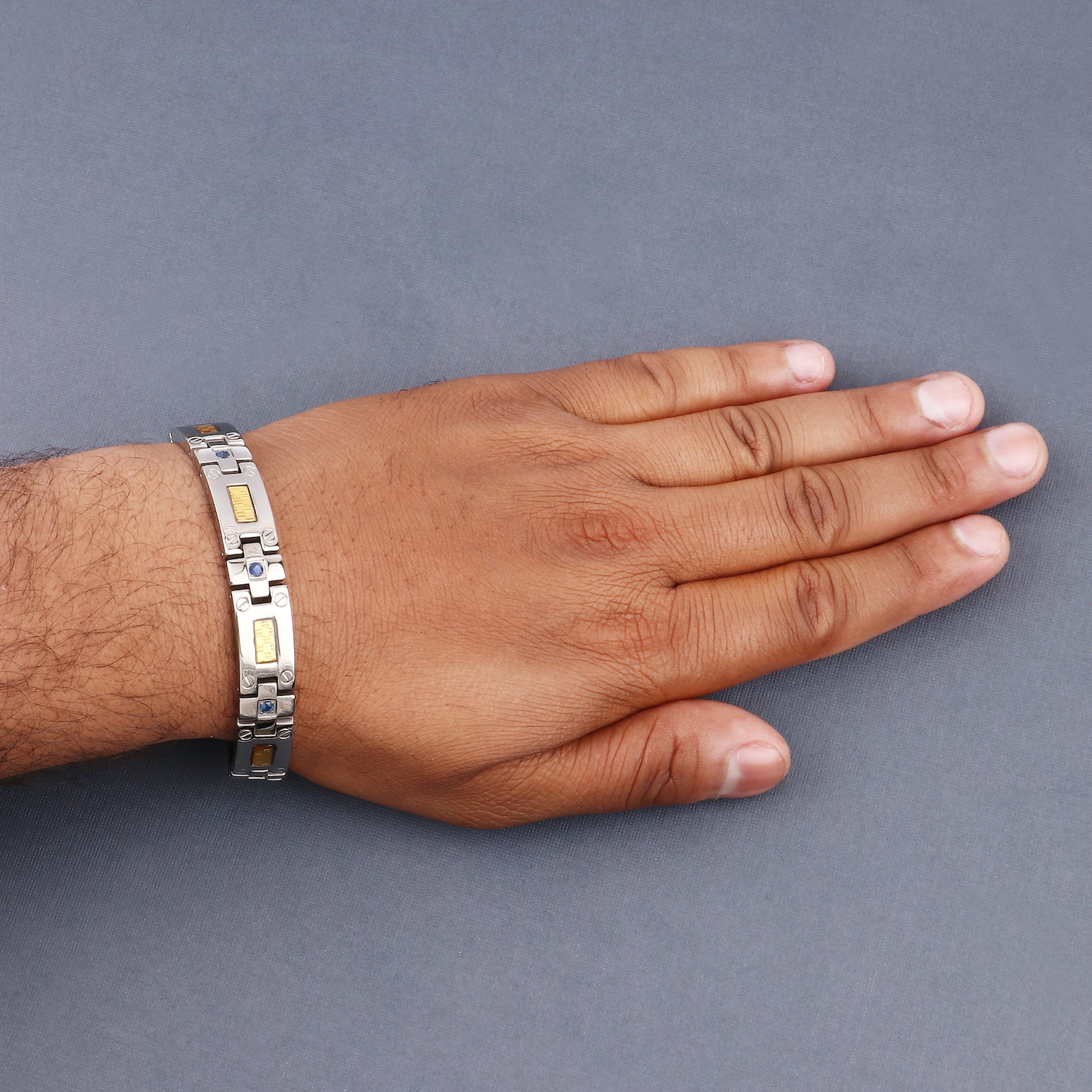 Titanium Men's Bracelet Mens Titanium Bracelet With Gold - Etsy