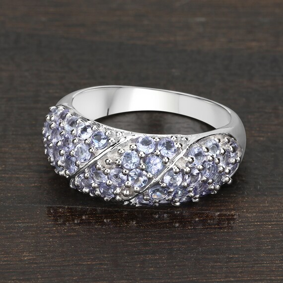 Tanzanite Ring Real Tanzanite Cluster Ring in .925 Sterling - Etsy