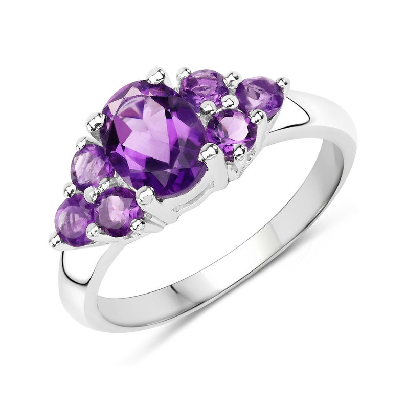 Class Amethyst Silver Ring / Amethyst Oval Silver Ring for - Etsy