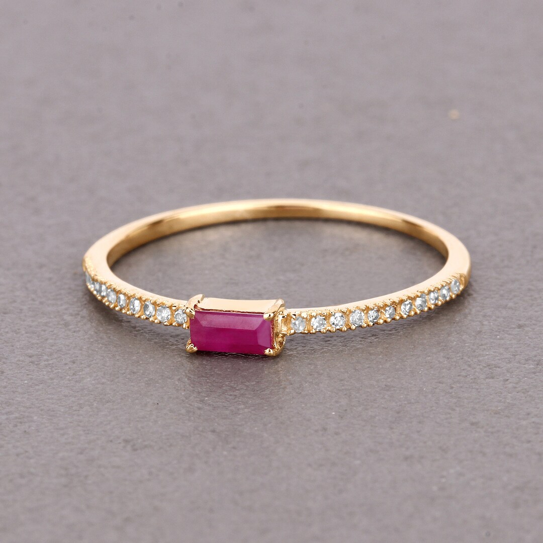 Ruby Ring, Ruby Bridge Ring, Ruby Gold Ring, 14kt Gold Ruby Ring ...
