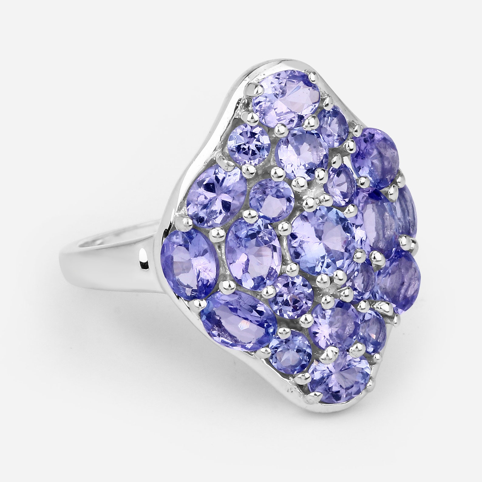 Tanzanite Ring Real Tanzanite Cluster Ring in .925 Sterling - Etsy