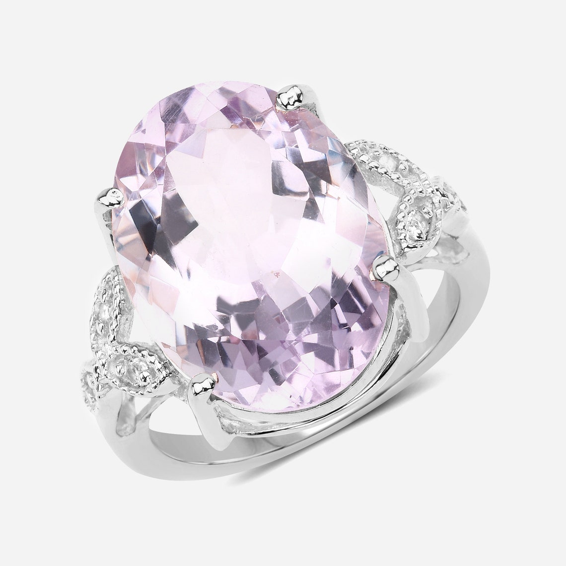 Pink Amethyst Ring Natural Pink Amethyst Oval Cut Silver - Etsy