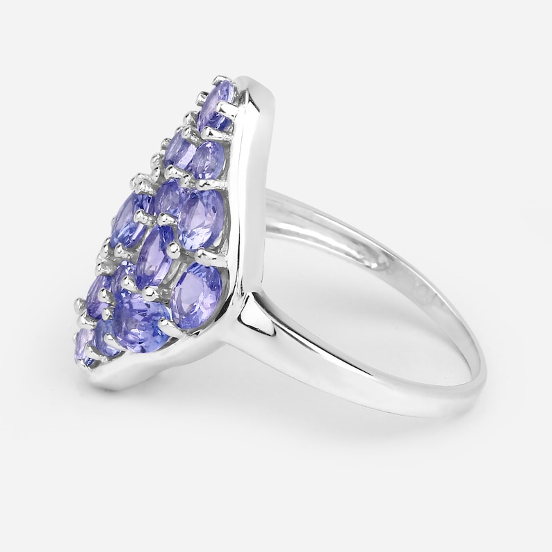 Tanzanite Ring Real Tanzanite Cluster Ring in .925 Sterling - Etsy