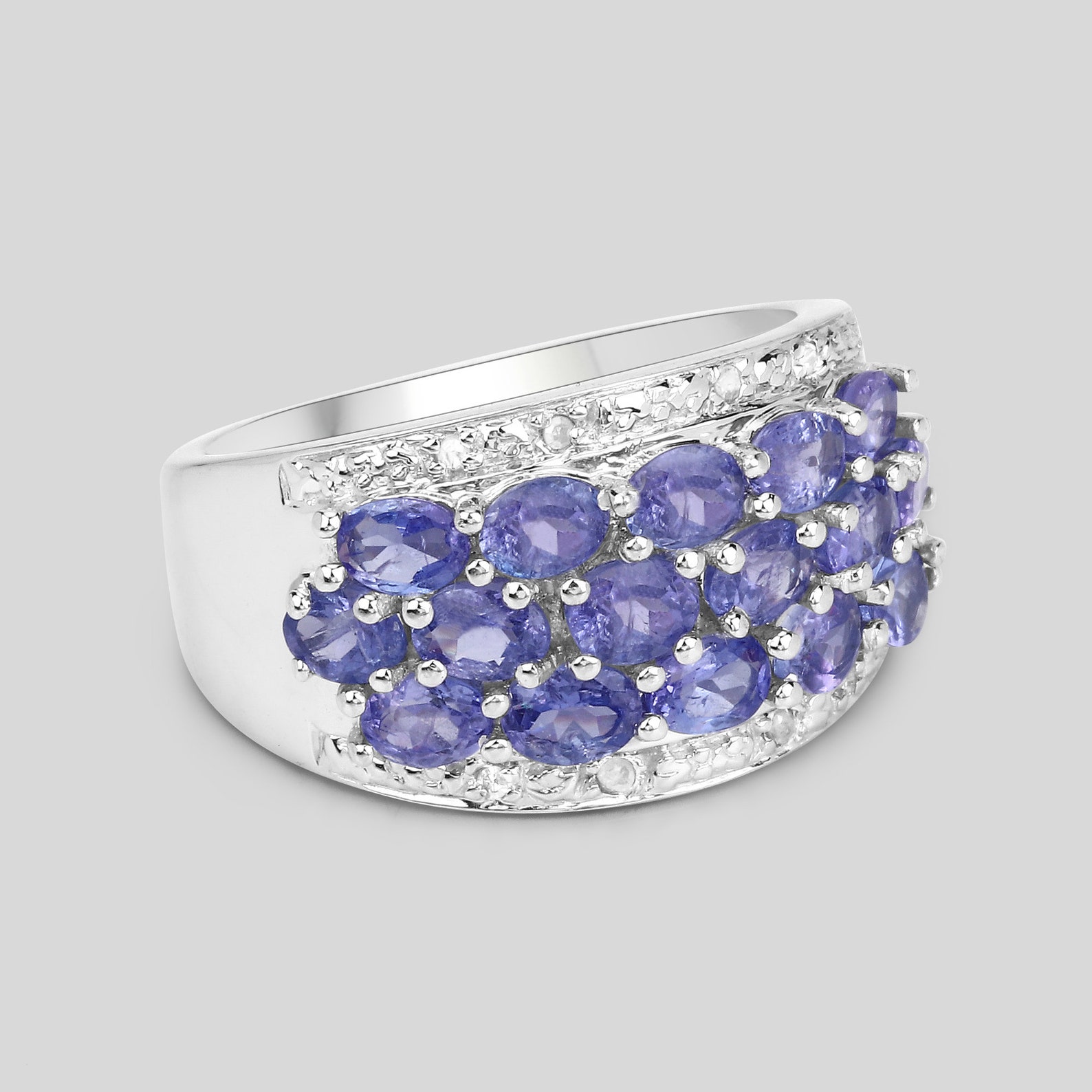 Tanzanite Ring Real Tanzanite Cluster Ring in .925 Sterling - Etsy