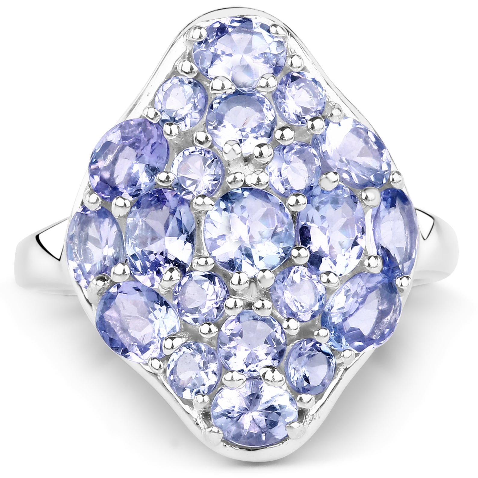 Tanzanite Ring Real Tanzanite Cluster Ring in .925 Sterling - Etsy
