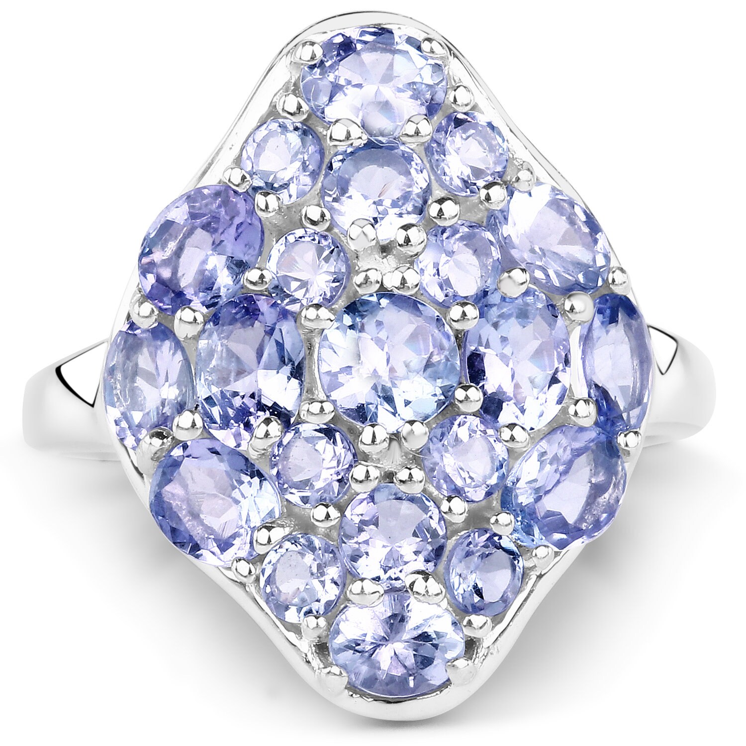 Tanzanite Ring Real Tanzanite Cluster Ring in .925 Sterling | Etsy