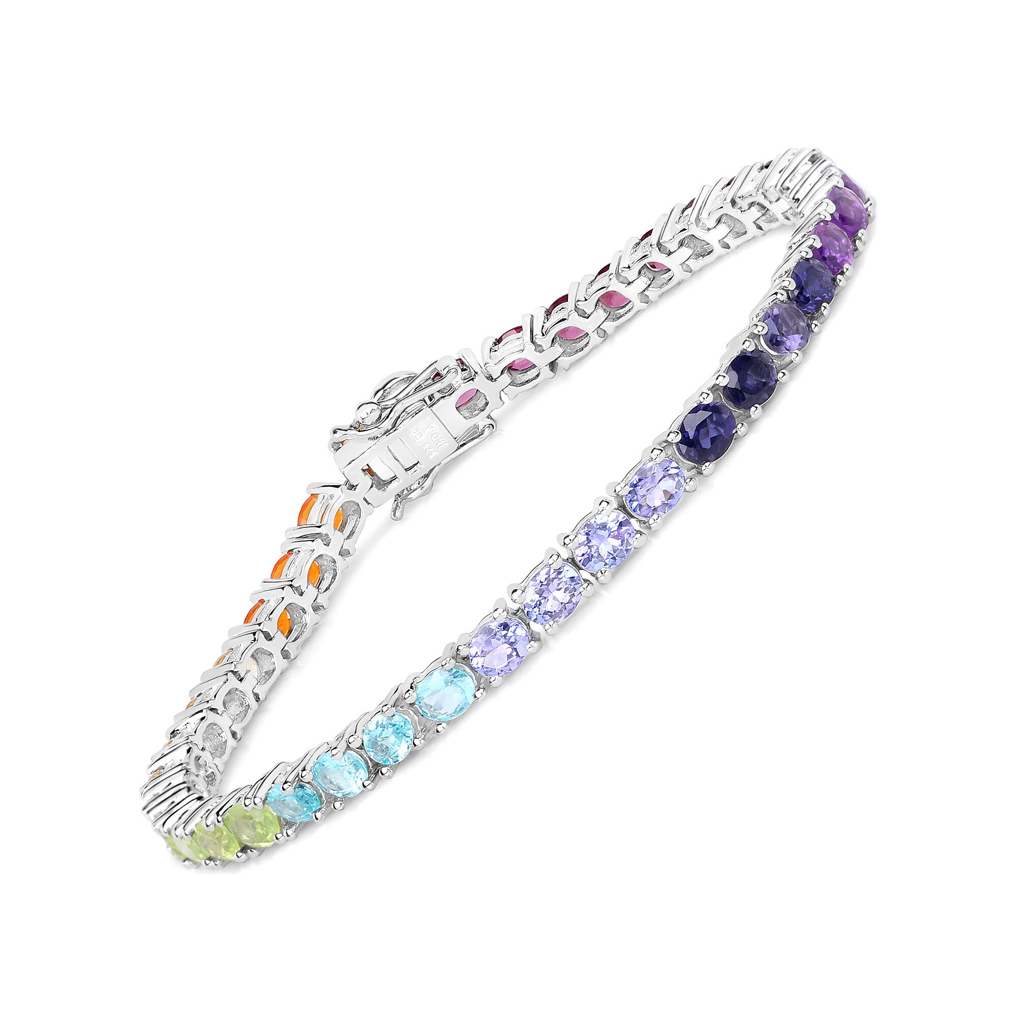 Multi Stone Bracelet Natural Multi Stone Tennis Bracelet in | Etsy