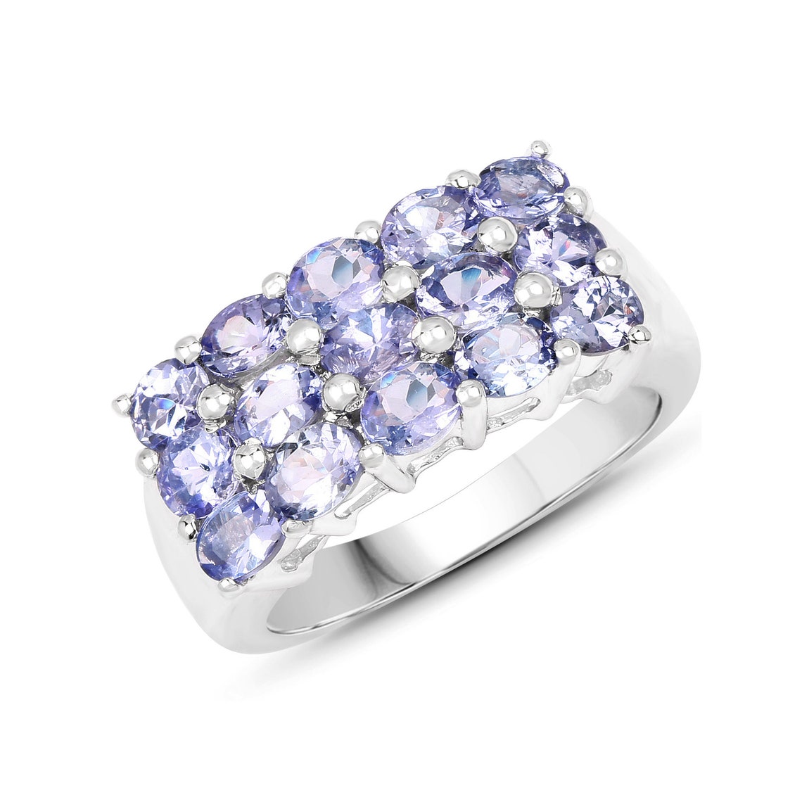 Tanzanite Ring Real Tanzanite Cluster Ring in .925 Sterling - Etsy