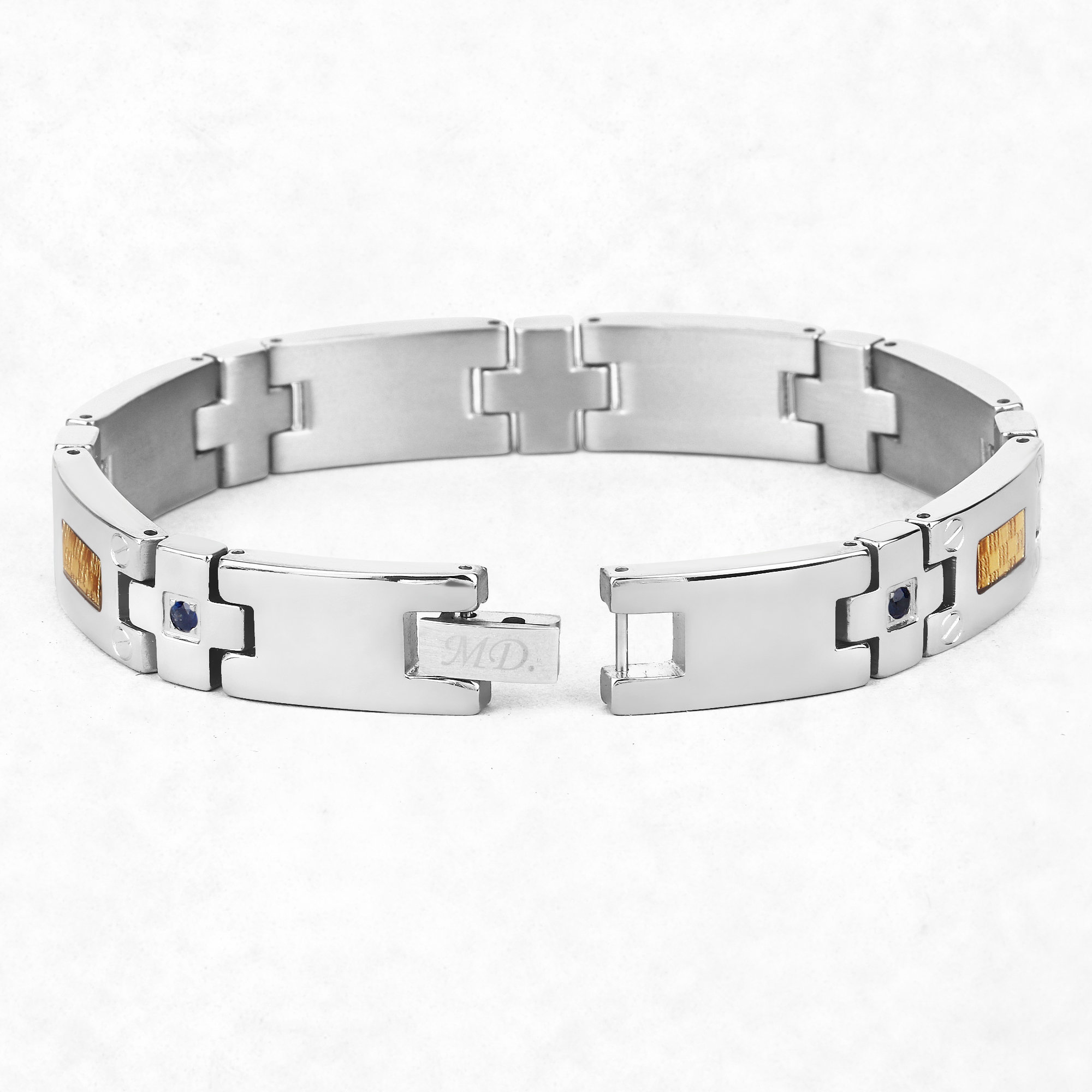 Titanium Men's Bracelet Mens Titanium Bracelet with Gold | Etsy