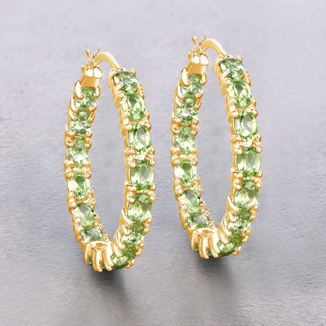 Peridot Earrings, Genuine Peridot Earrings Sterling Silver, Peridot ...