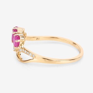 Ruby Ring, 14kt Ruby Gold Ring, Ruby Knot Ring, Yellow Gold Ruby Ring ...