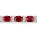 14k Gold Ruby Bracelet, Genuine Ruby Ovals and Diamond Gold Bracelet ...